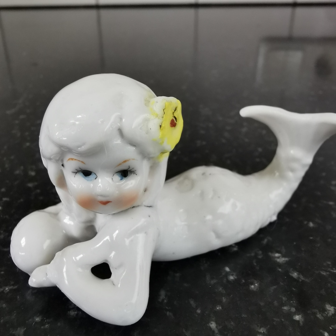 50s Napco Mermaid With Pearl Figure. Vintage Kitsch Mid-century Blonde ...