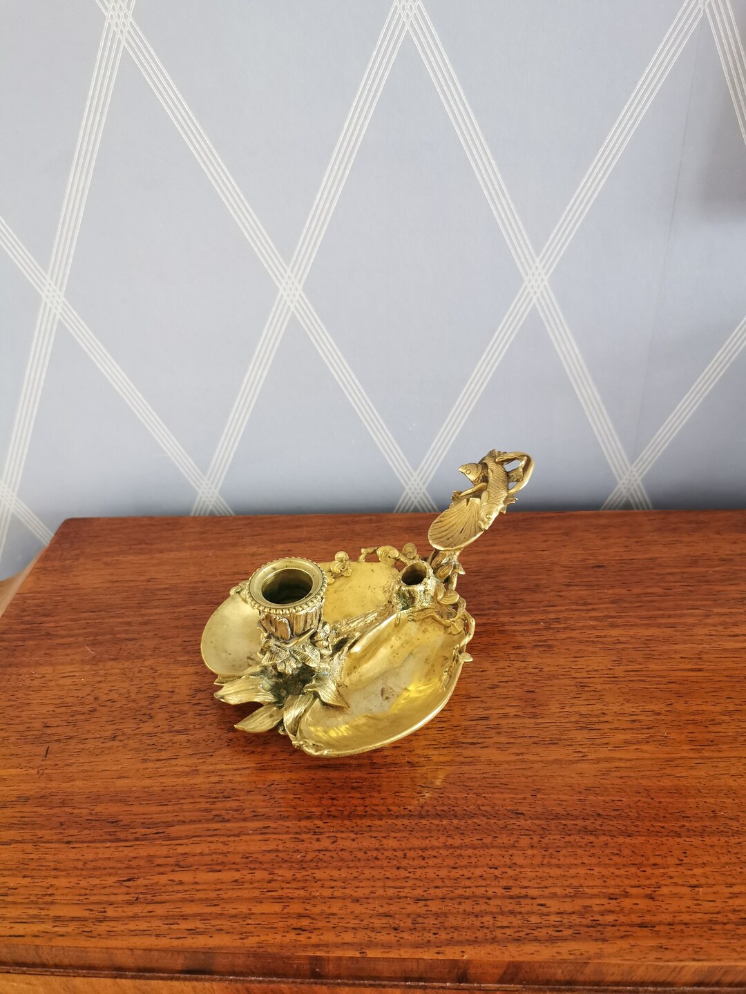 Antique Art Nouveau Koi Fish Candlestick Victorian Candelabra, Candle ...