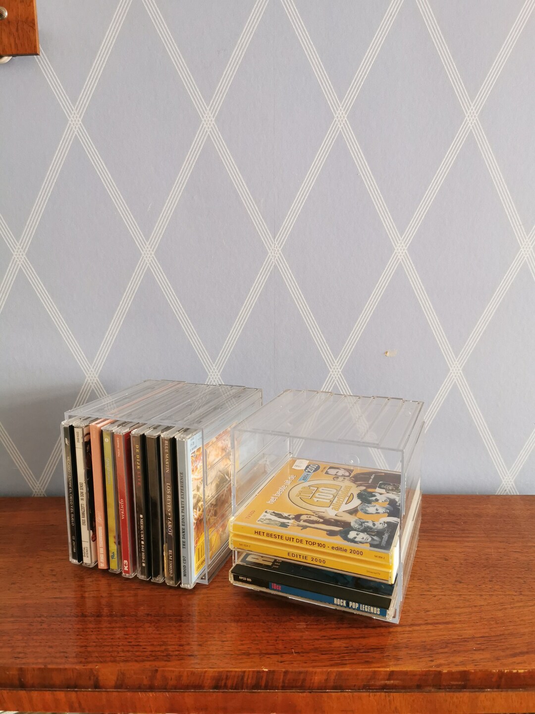 80s Acrylic CD Shelves for 18 Normal or 8 Double Cds. Can Be Used ...