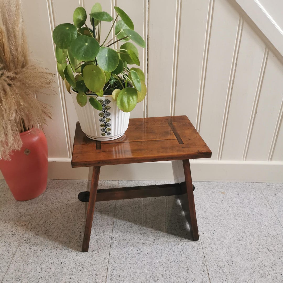50s Mountain Stool. Milking Wooden Stool, the Netherlands. Dutch Design ...