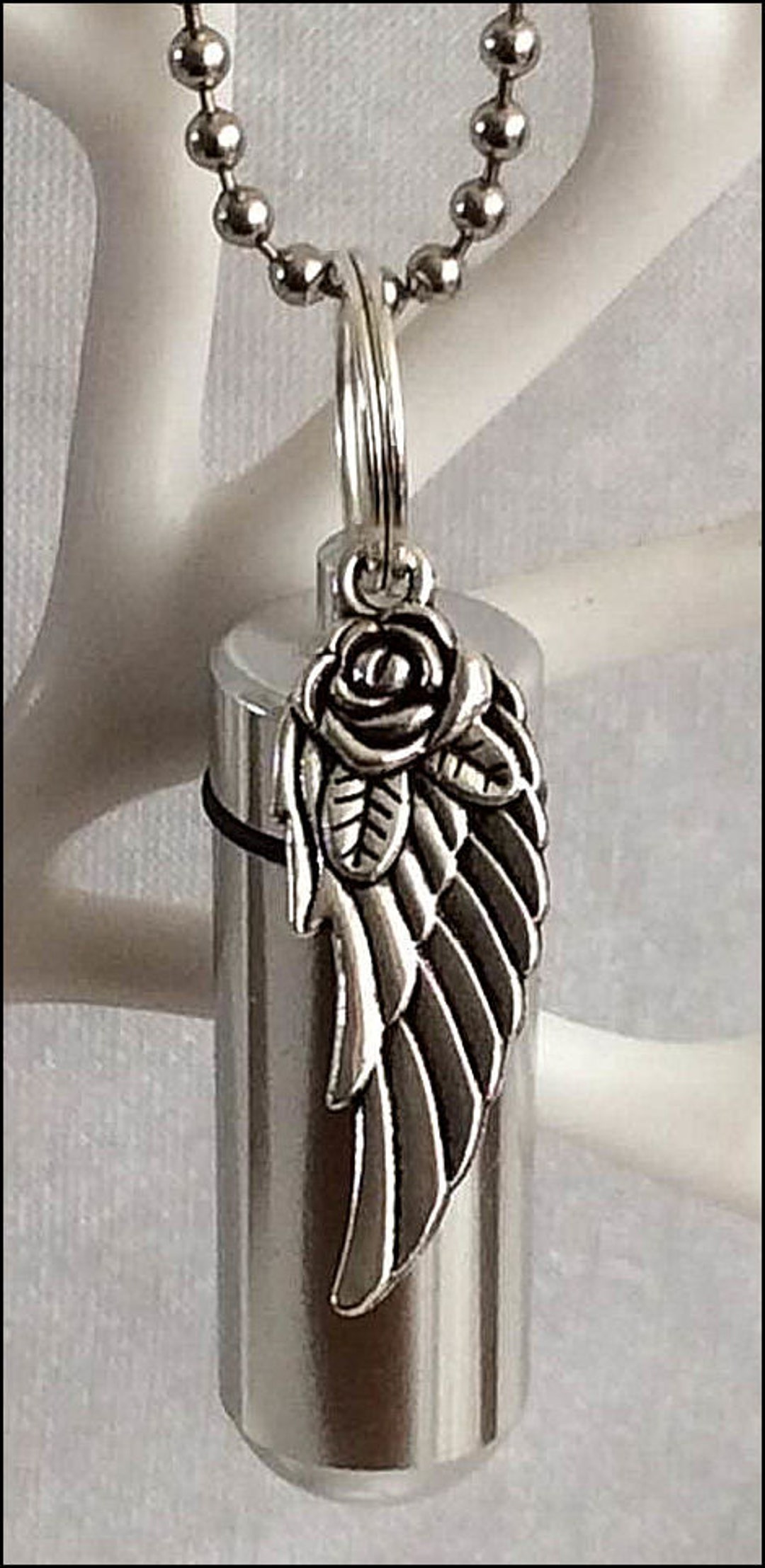 Anointing Oil Holder W Inner Vial Angel Wing Charm Filling - Etsy