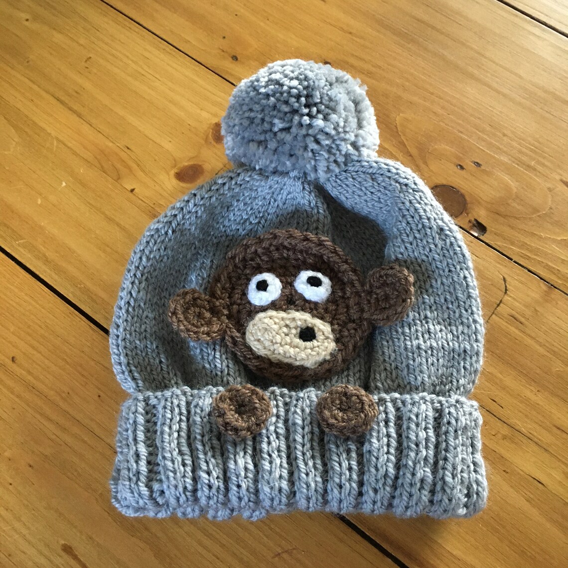 Baby Beanie Hat Bobble Hat Monkey Hat Toddler Winter Hat - Etsy
