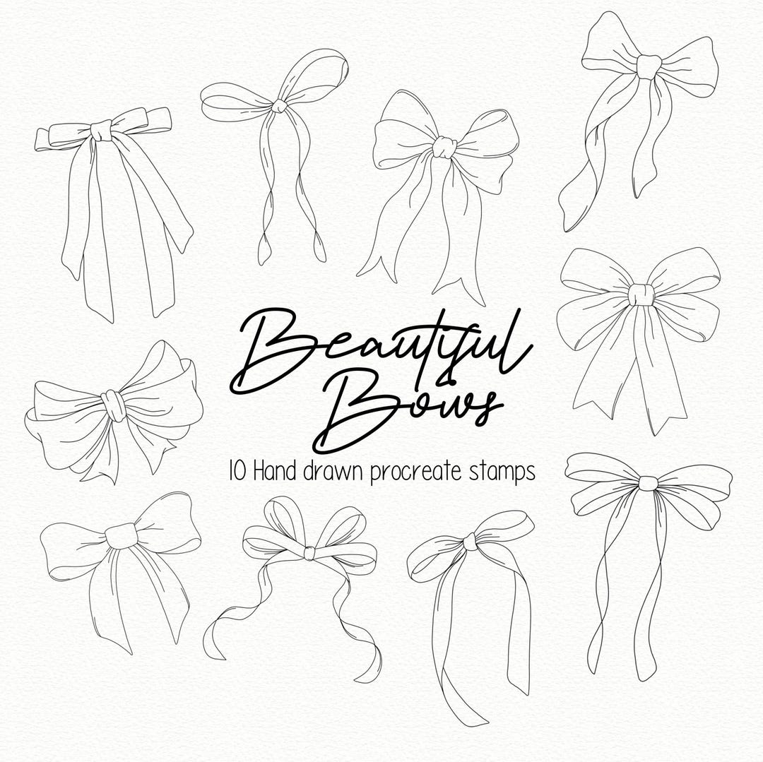 Procreate Bow Stamps-procreate Brushes-procreate Illustrations - Etsy