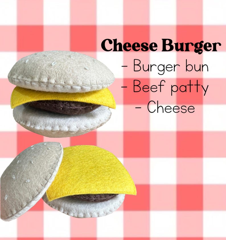 Felt Burger Pretend Play Food Handmade Toys - Etsy
