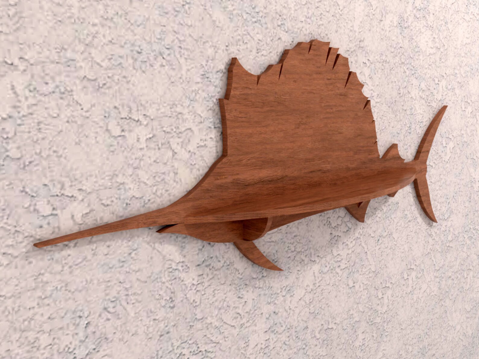 Wood shelf fishsailfishwooden decor small shelf fish wall | Etsy