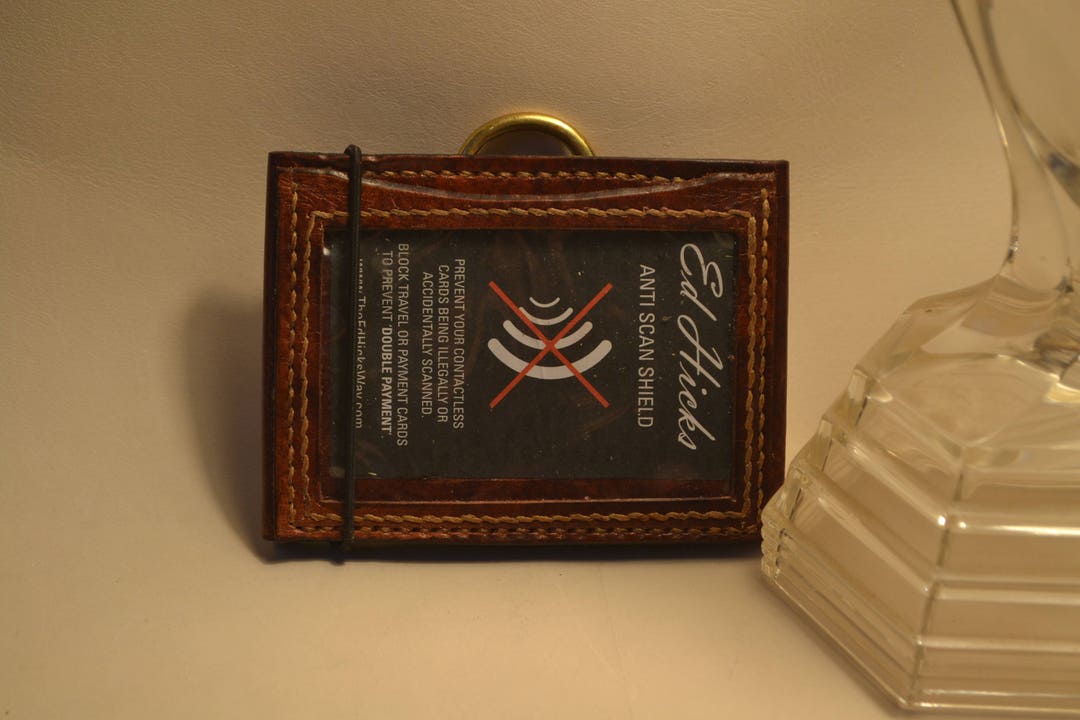 ID Card University / NHS Pass/debit Card Cash Wallet, Mahogany Leather ...