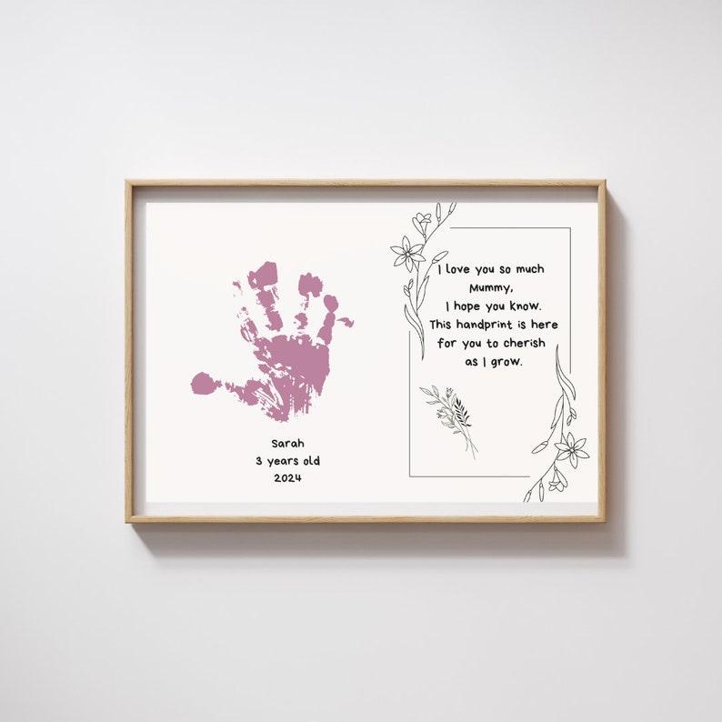 Mothers Day Handprint Art Poem, Printable Mum Craft Gift From Baby ...