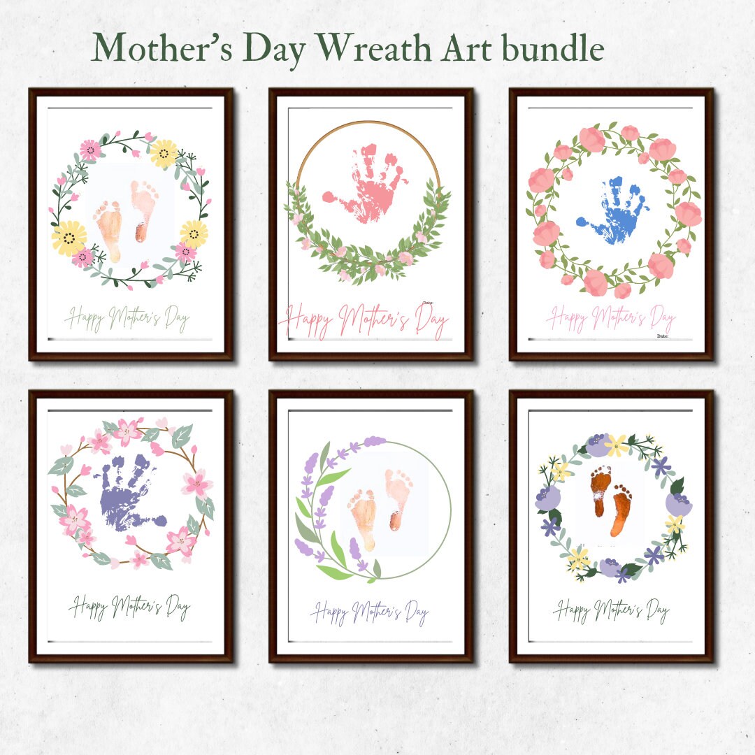 Keepsake Mother's Day Craft Floral Wreath for Little Hands and Feet Art ...