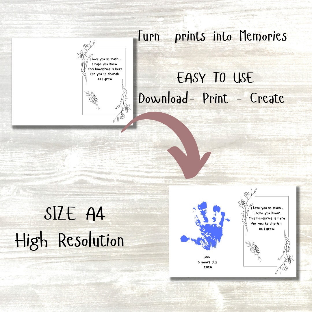 Mothers Day Handprint Art Poem, Printable Mum Craft Gift From Baby ...