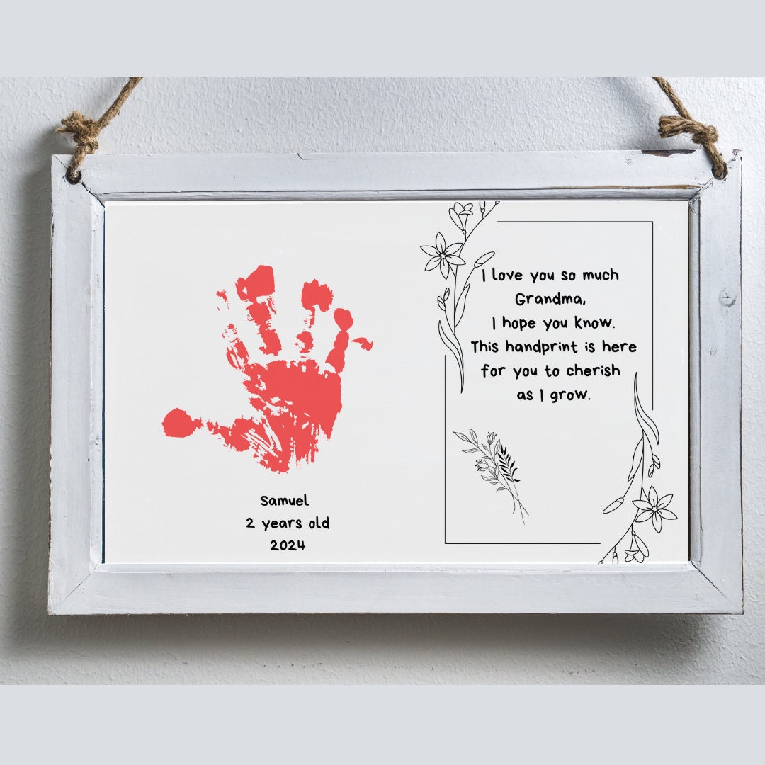 Mothers Day Handprint Art Poem, Printable Mum Craft Gift From Baby ...