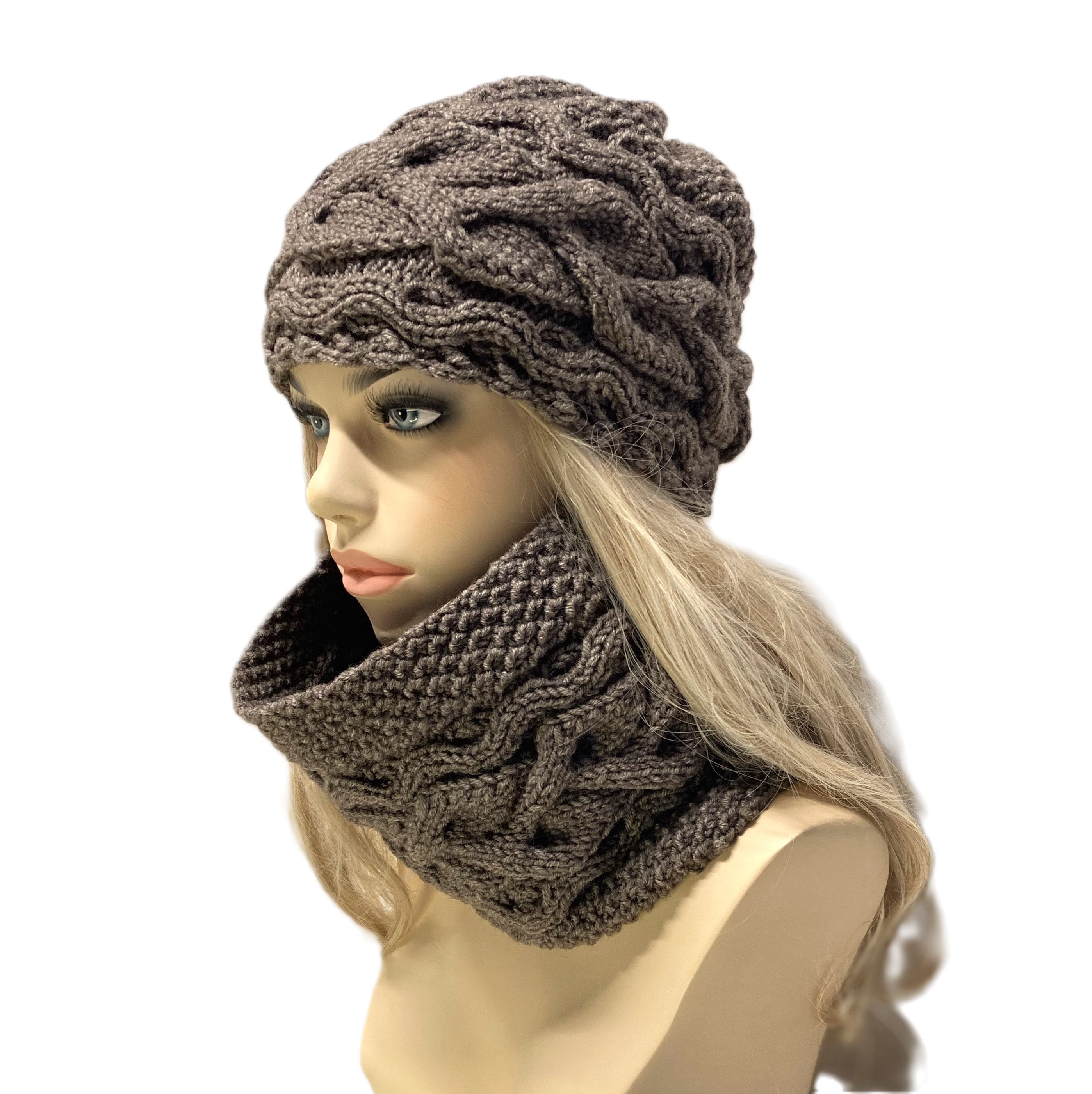 Hat Scarf Set Women's. Turban Winter Wool Hat Scarf Set Women/men ...