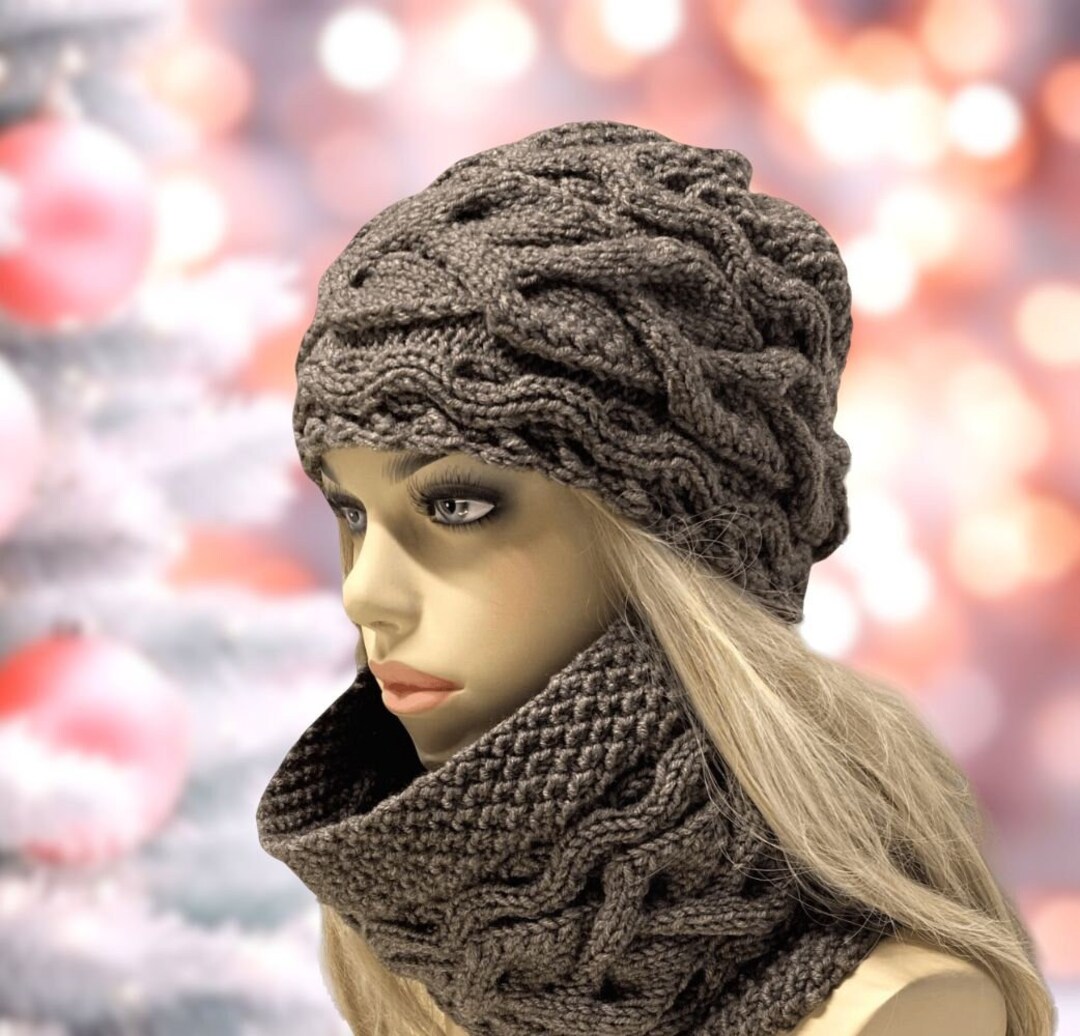 Hat Scarf Set Women's. Turban Winter Wool Hat Scarf Set- 2 Pieces Set ...