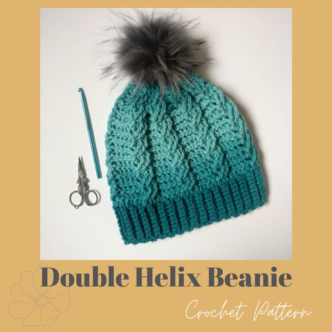 Double Helix Beanie - Crochet Pattern - Etsy