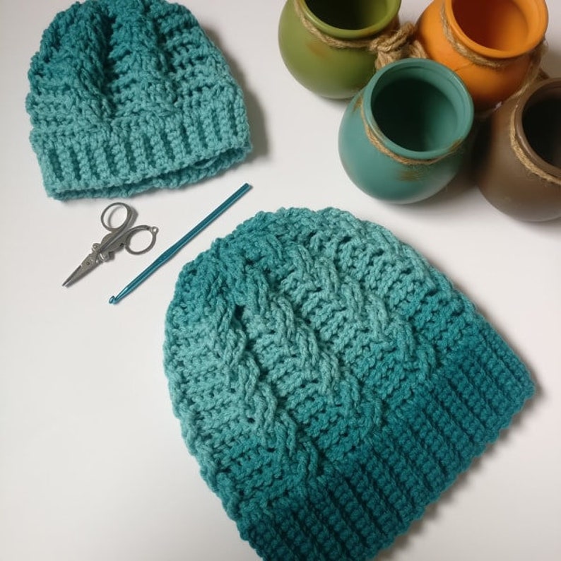 Double Helix Beanie - Crochet Pattern - Etsy