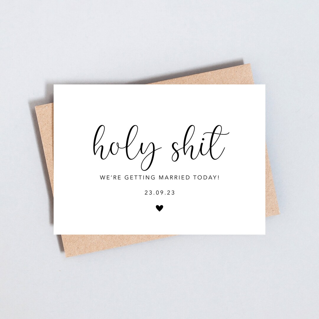 Holy Shit We're Getting Married, Greeting Card for Husband / Wife on Wedding Day, Personalised ...