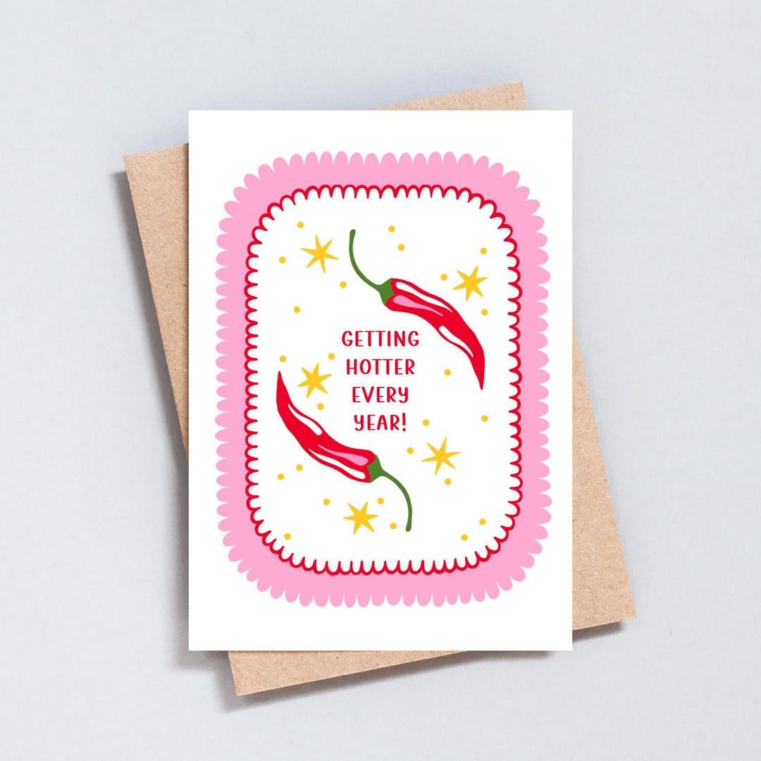 Funny Chilli Pepper Birthday Card: Spicy Pun Anniversary Card - GC531 ...