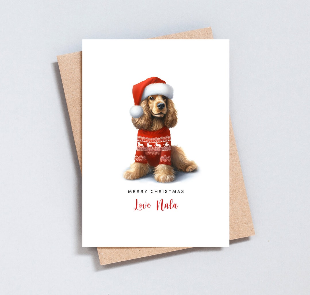 English Cocker Spaniel Christmas Card Card From Dog - Etsy UK