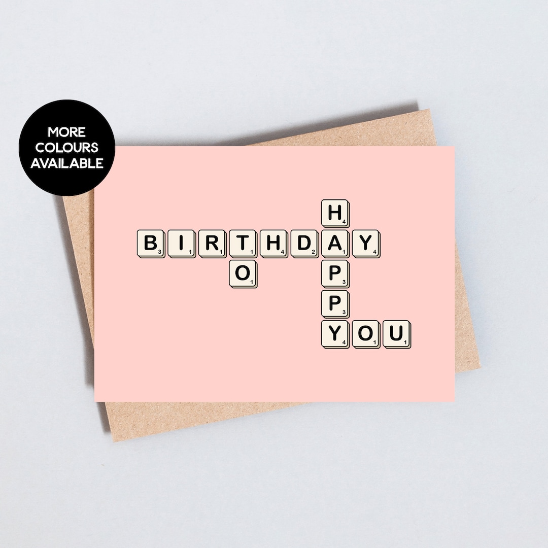 Happy Birthday to You, Scrabble Tile Card, Customisable Greeting Card ...