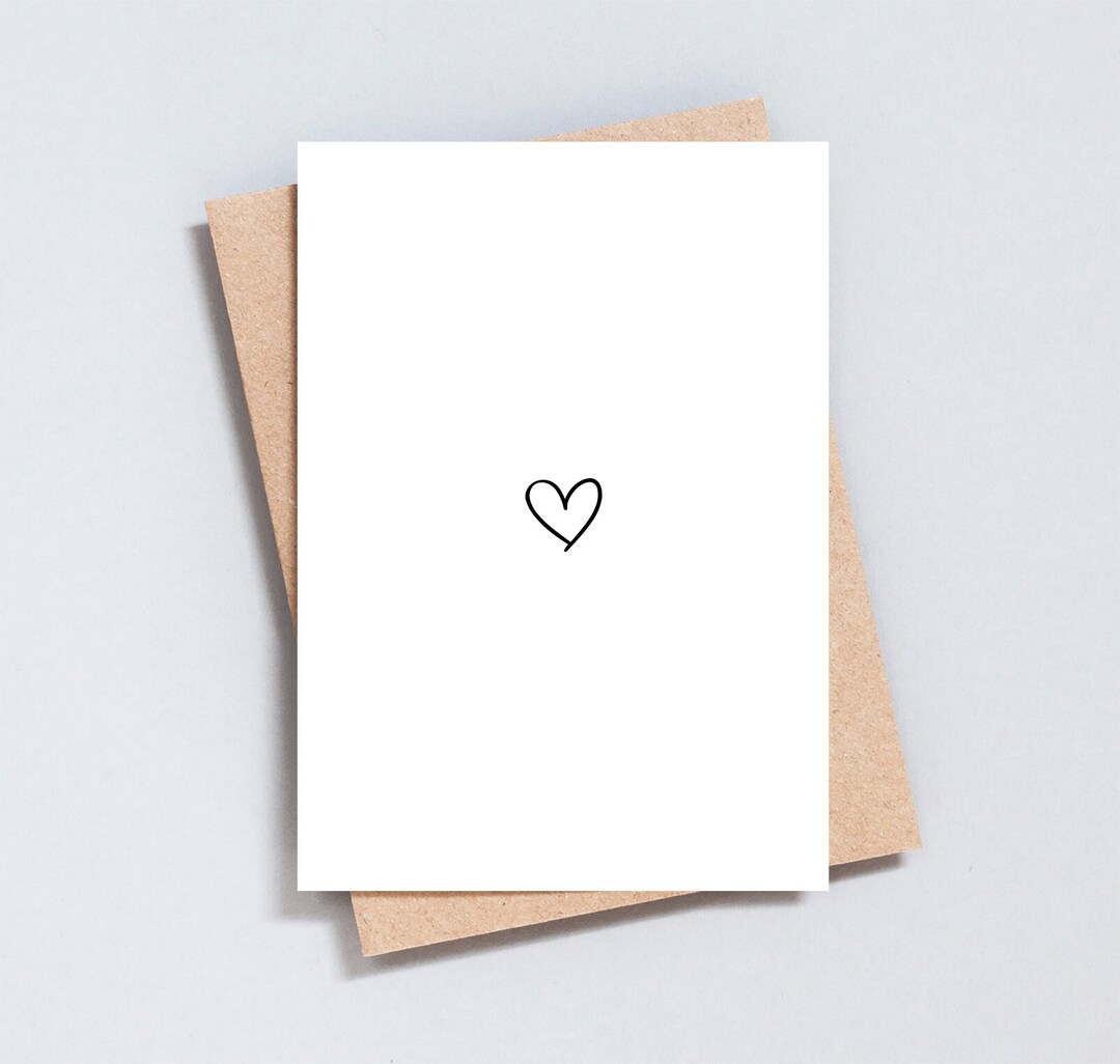 Heart Card, Small Heart Outline Drawing, Plain Tiny Heart, Wedding ...