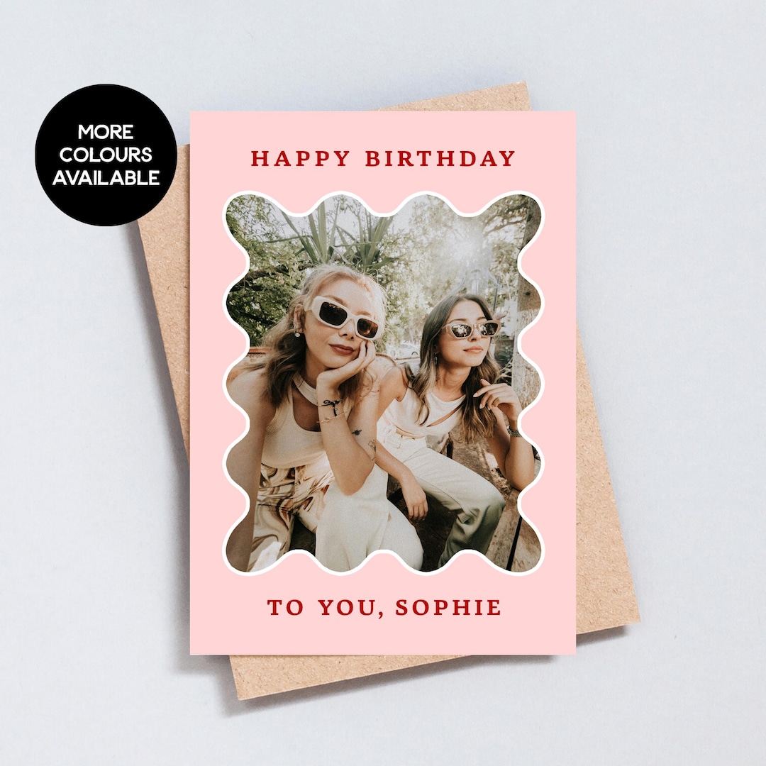Personalised Photo Birthday Card: Scallop Frame, A6 or 5x7 Size - GC592 ...