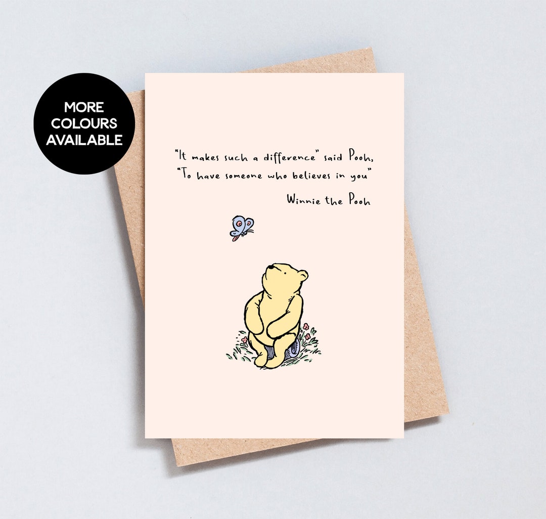 Winnie the Pooh Quote Thank You Card, Teacher, Teaching Assistant ...