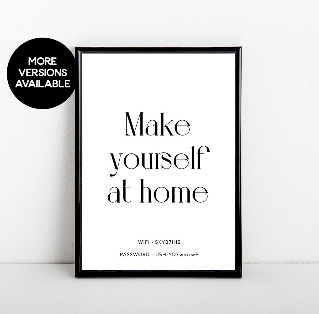 Customisable Wifi Password Art Print: Modern Guest Room Decor - Etsy
