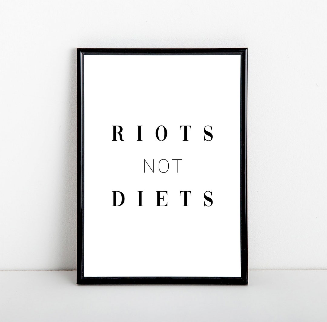 Riots not Diets, impresión de arte feminista en blanco y negro, tamaños ...