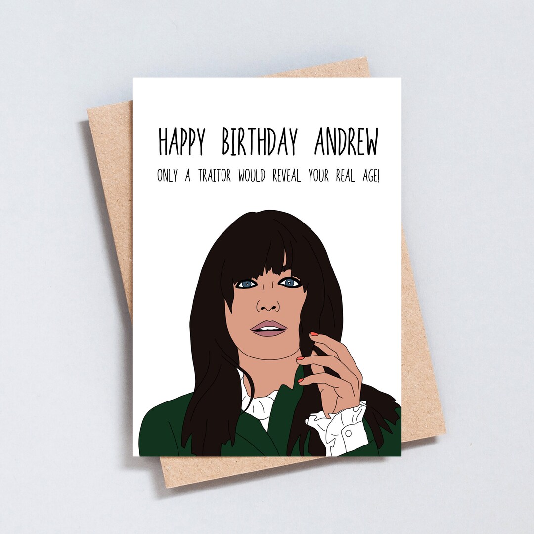 Funny Traitors Personalised Name Birthday Card, Claudia Winkleman BBC ...