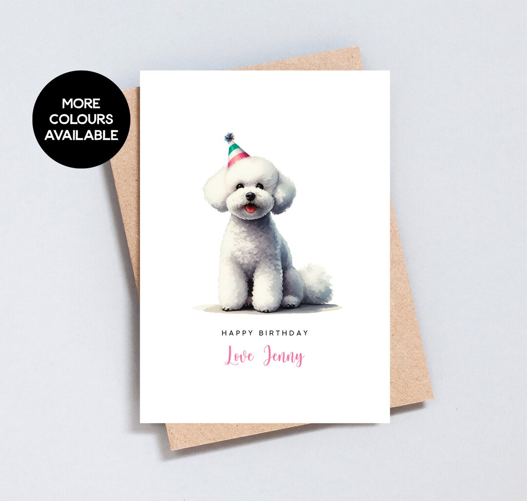 Bichon Frise Birthday Card Personalised Card From Dog Dog - Etsy