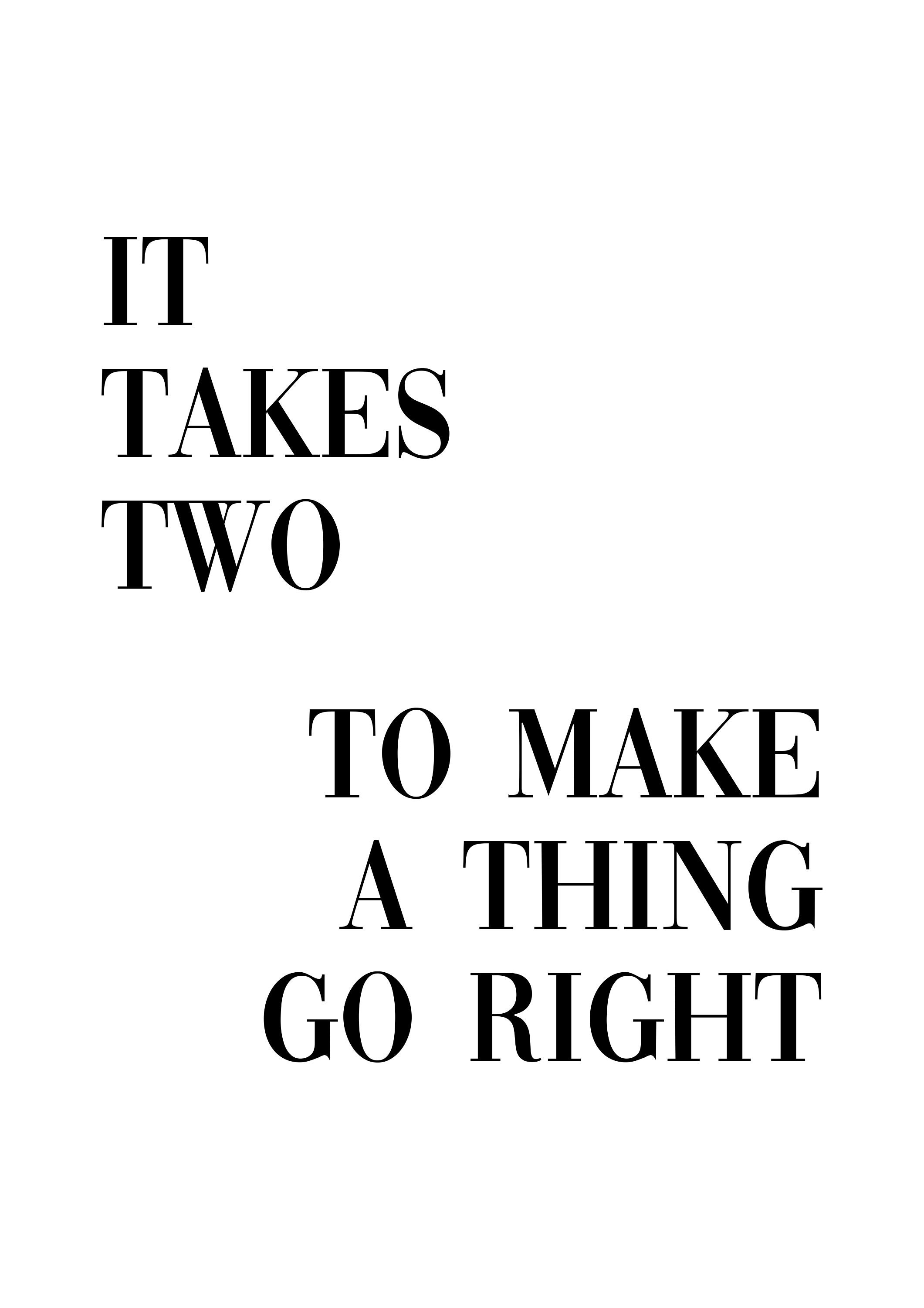 It Take Two to Make a Thing Go Right Art Print Song Lyrics - Etsy