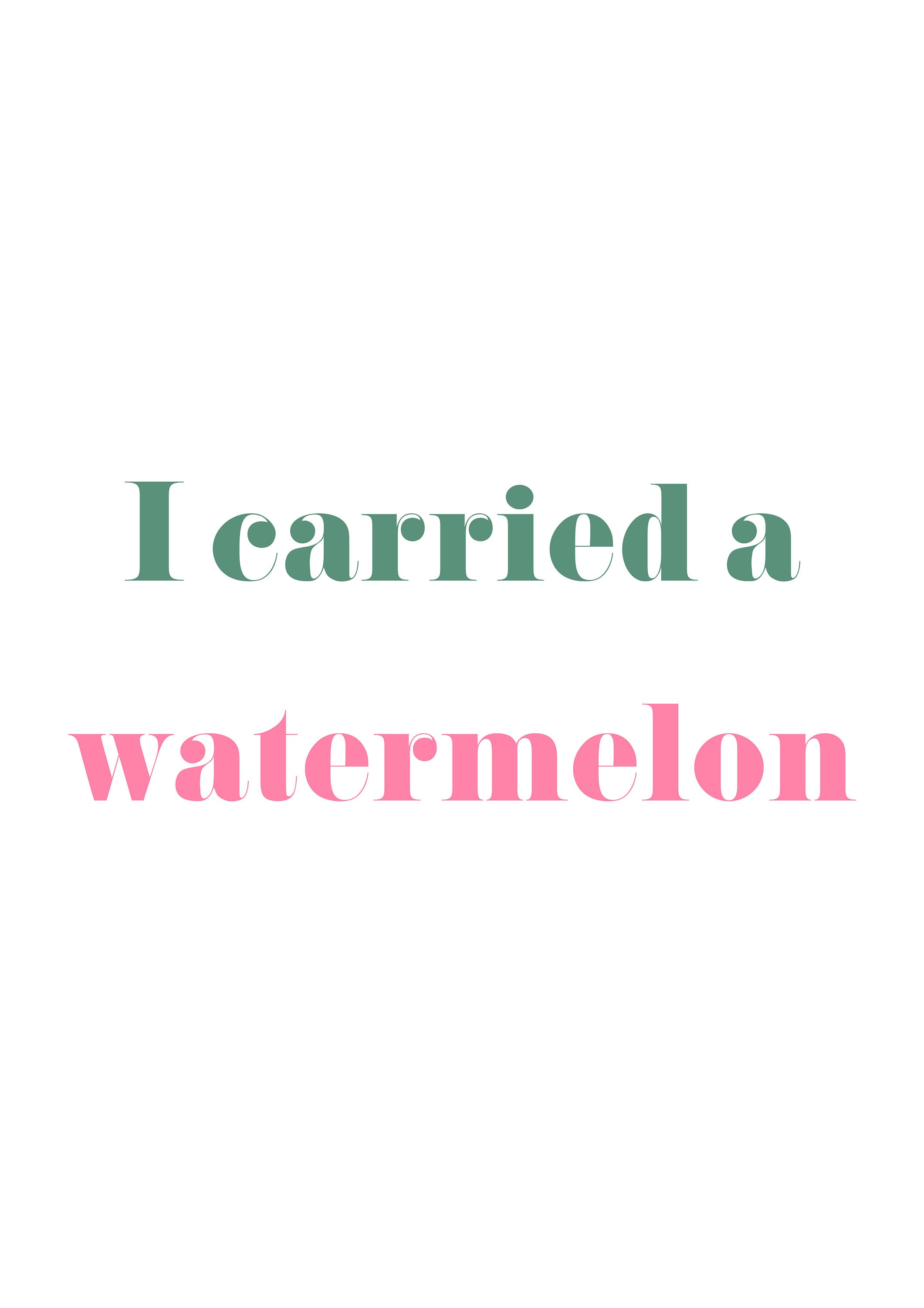 I Carried a Watermelon Dirty Dancing Baby Quote Art Print | Etsy