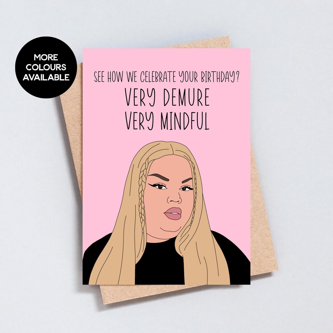 Very Demure Very Mindful Birthday Greeting Card, Jools Lebron, Tiktok ...