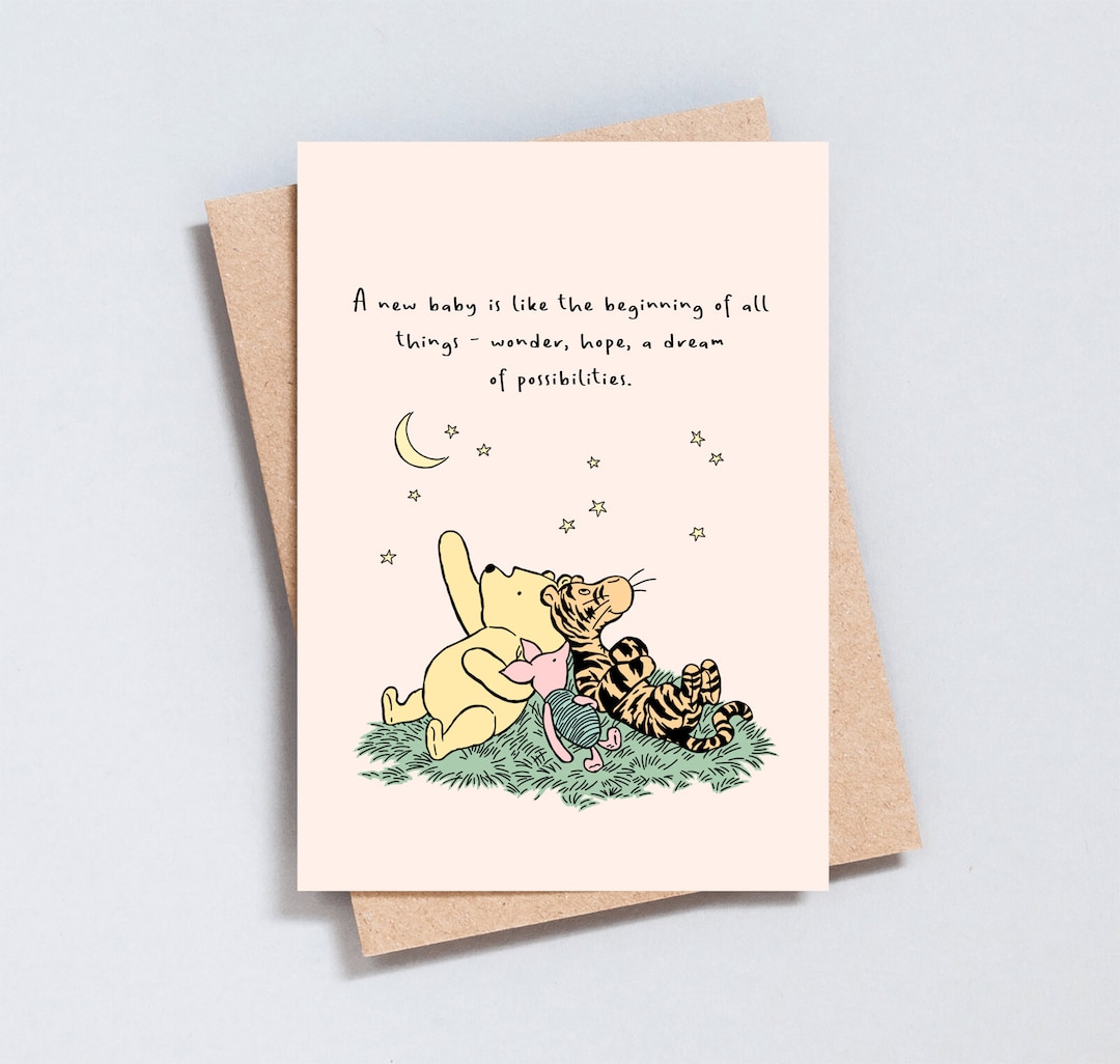 Winnie the Pooh Quote, New Baby Greeting Card, Pregnant ...