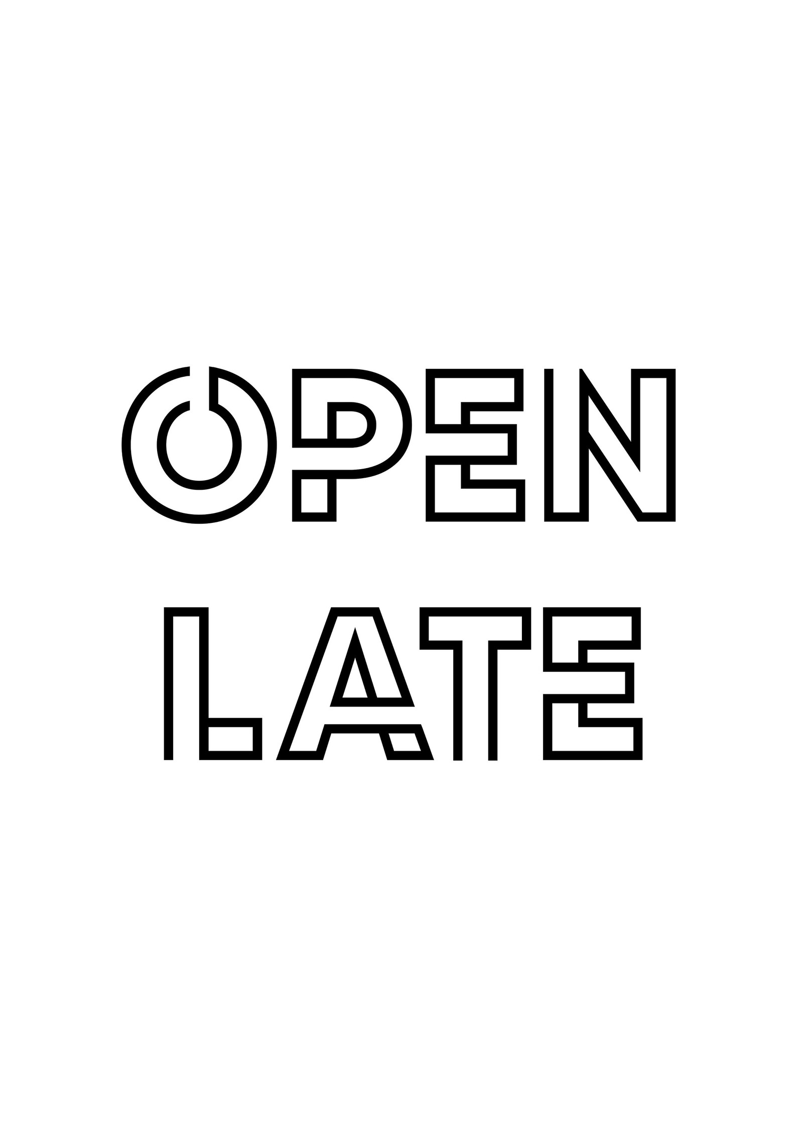 Open Late Print: Modern Kitchen or Living Room Art - Etsy