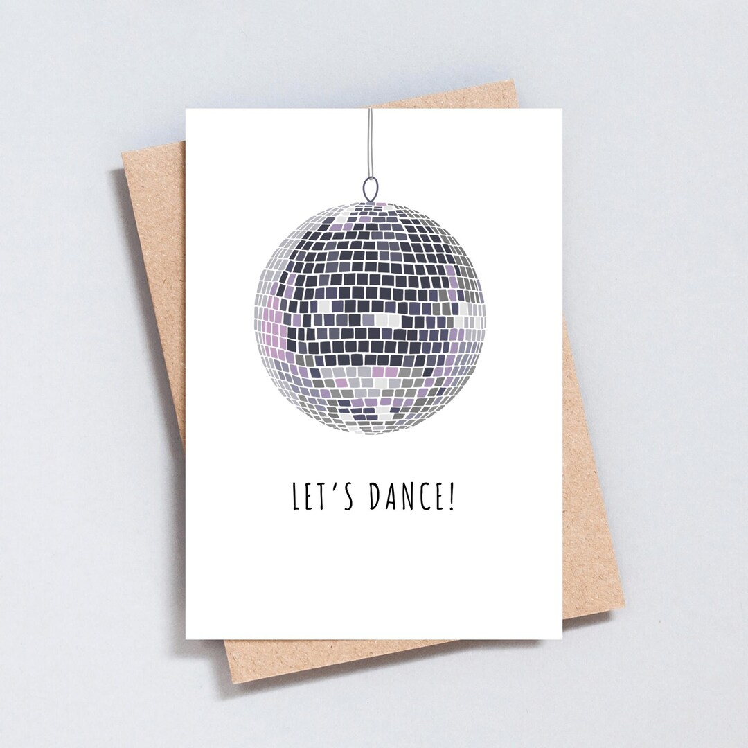 Disco Ball Greeting Card: Retro Dance Party Invitation - GC583 - Etsy