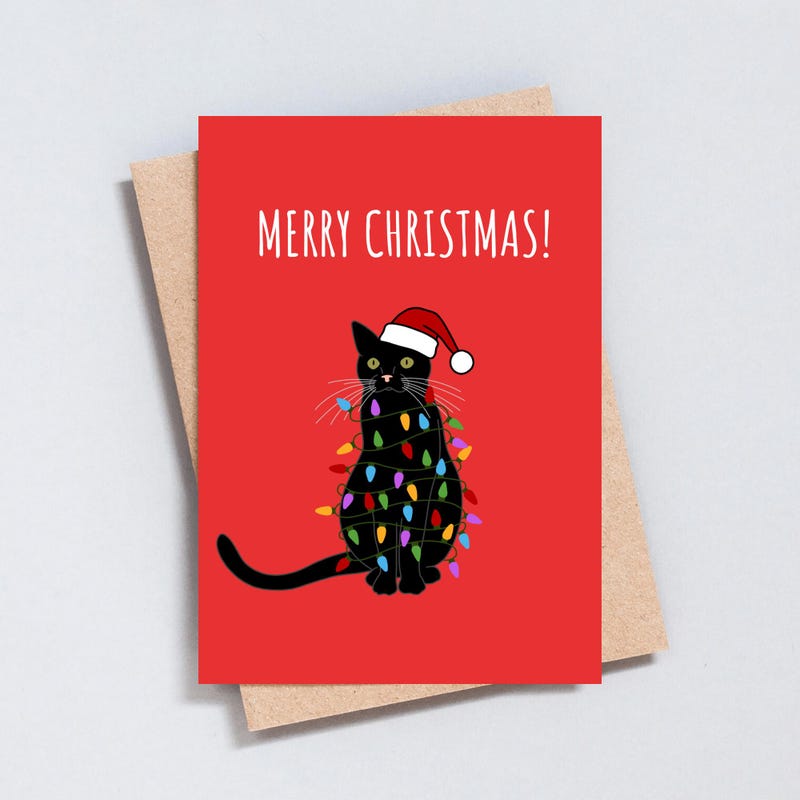 Cat Christmas Cards - Etsy