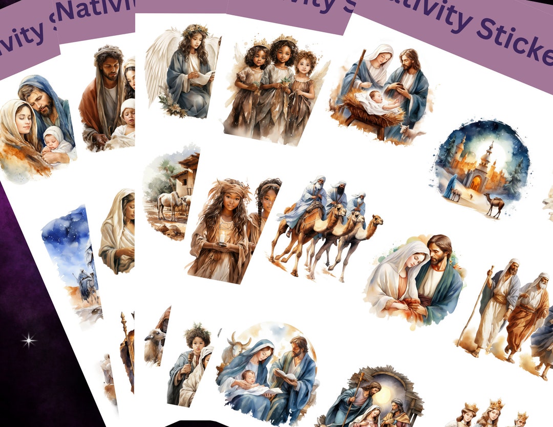 Christmas Nativity Stickers That Can Be Used for Scrapbooking, Crafting ...