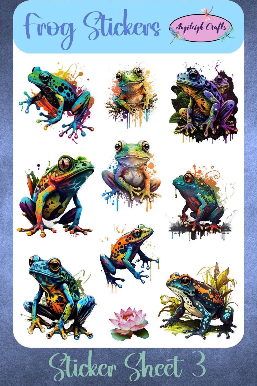 Unique Frog Stickers That Can Be Used for Scrapbooking, Crafting, Junk ...