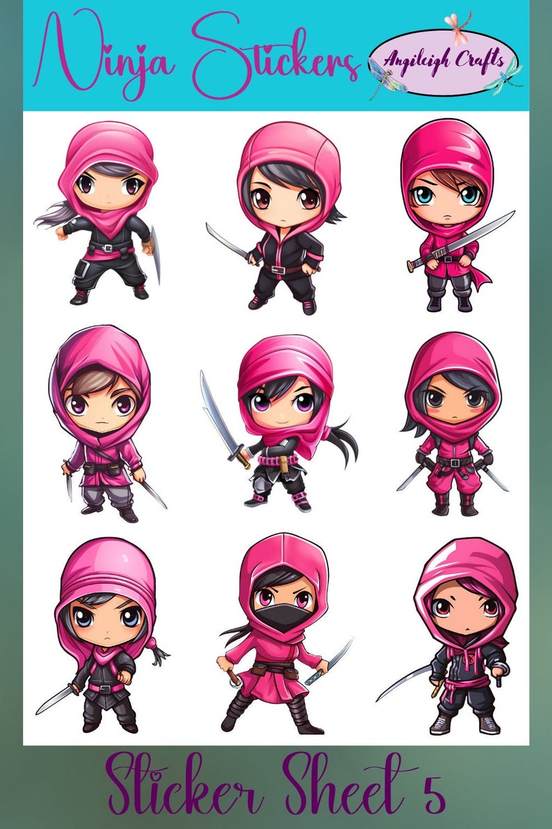 Ninja Martial Arts Stickers That Can Be Used for Scrapbooking, Crafting ...
