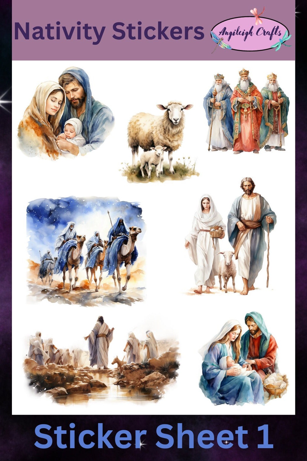 Christmas Nativity Stickers That Can Be Used for Scrapbooking, Crafting ...