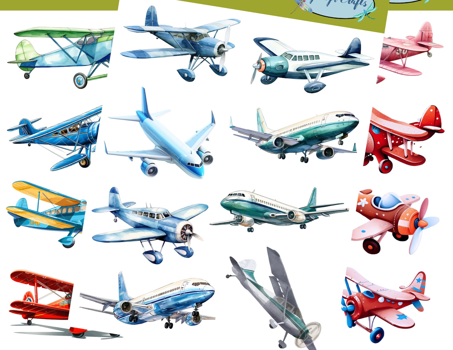 Airplane Stickers That Can Be Used for Scrapbooking, Crafting, Junk ...