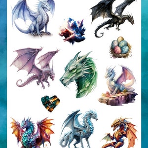 Dragon Stickers That Can Be Used for Scrapbooking, Crafting, Junk ...