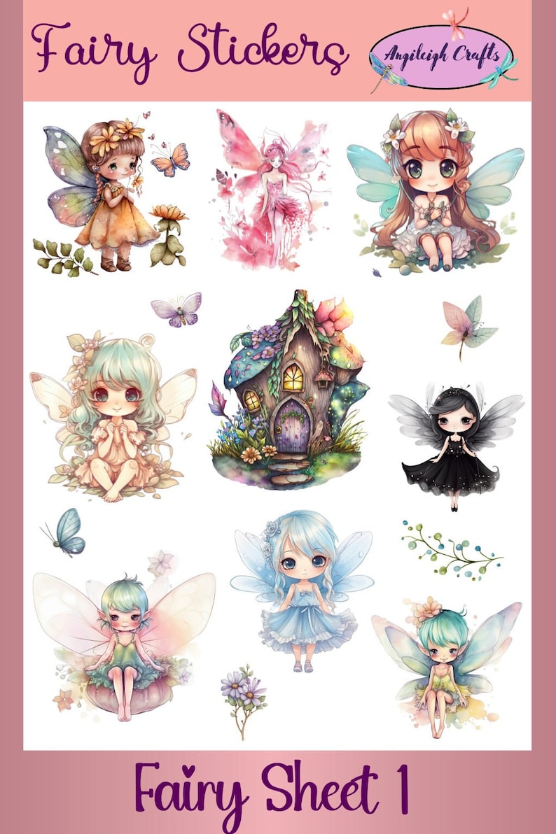 Fairy Stickers, Waterproof Vinyl Decals, Scrapbooking, Planners ...