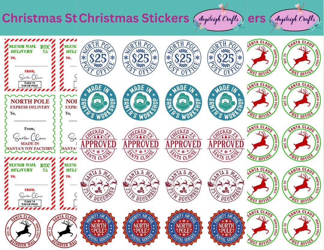 From Santa Stickers, From Santa's Workshop Stickers, Gift Tags From ...