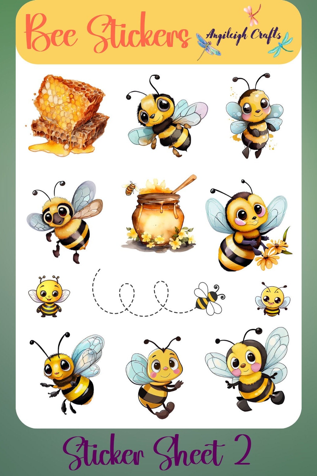 Adorable Bee Stickers That Can Be Used for Scrapbooking, Crafting, Junk ...