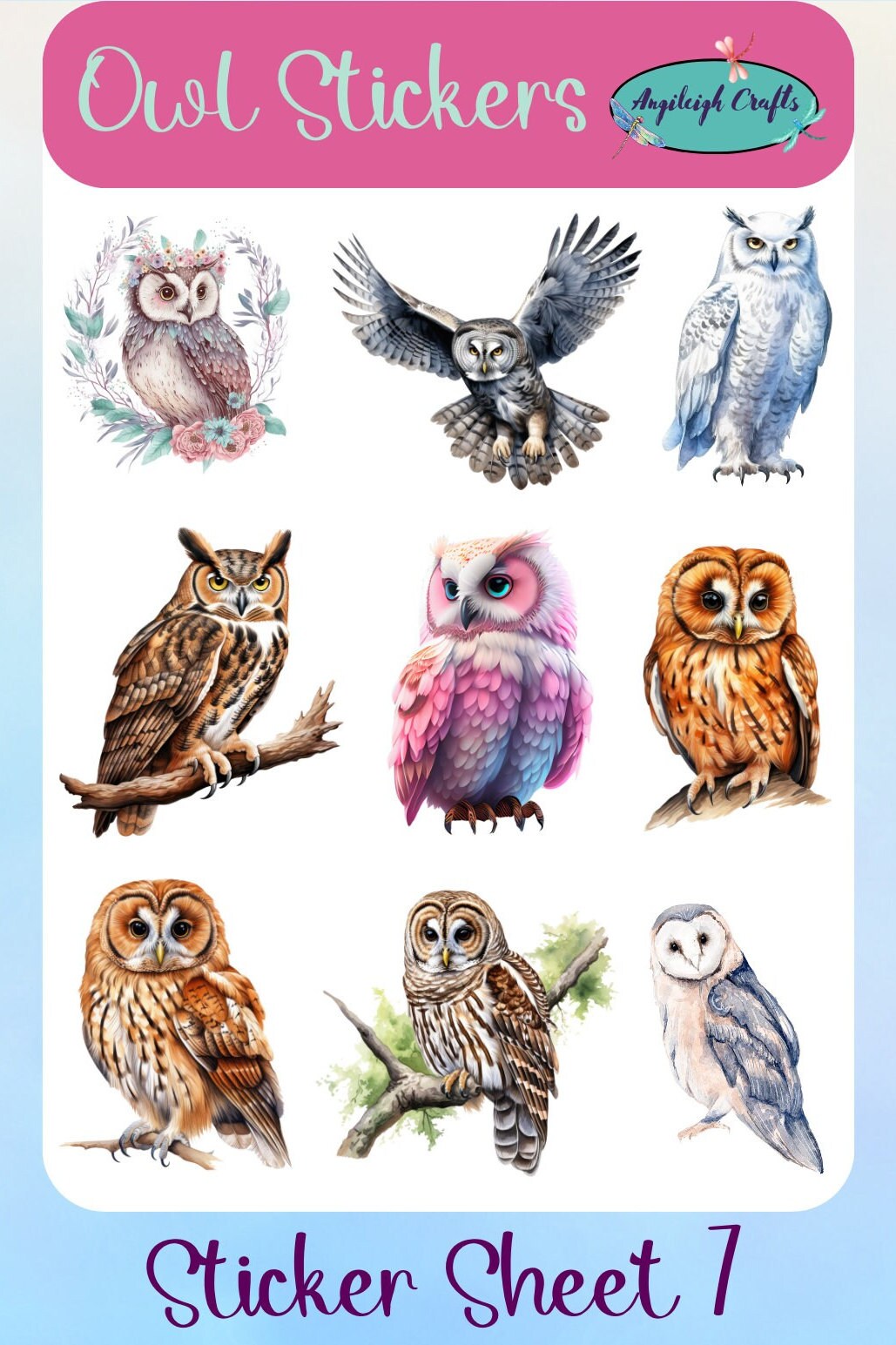 Unique and Colorful Owl Stickers That Can Be Used for - Etsy