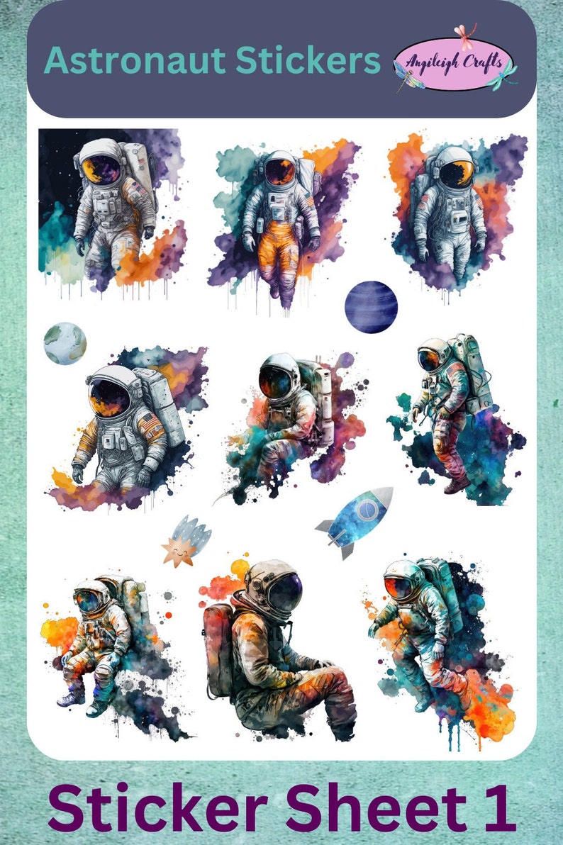 Astronaut Stickers That Can Be Used for Scrapbooking, Crafting, Junk ...