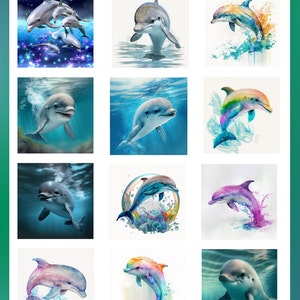 Adorable Dolphin Stickers That Can Be Used for Scrapbooking, Crafting ...