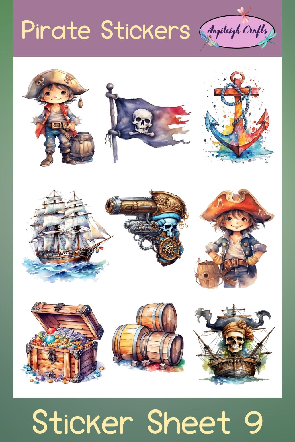 Pirate Stickers That Can Be Used for Scrapbooking, Crafting, Junk ...