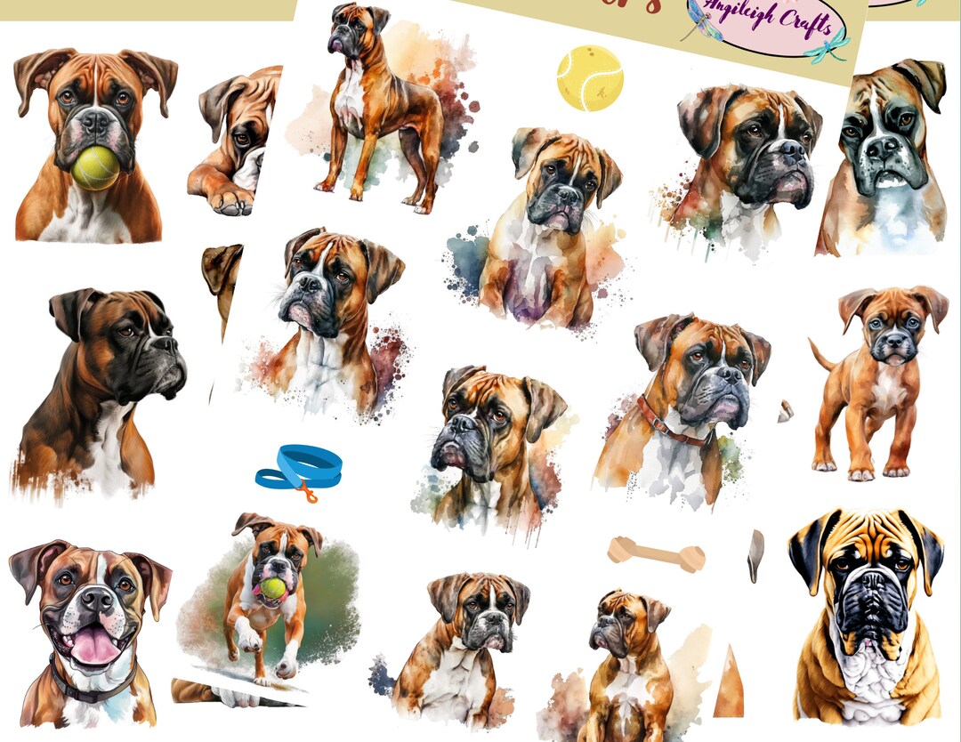 Boxer Stickers That Can Be Used for Scrapbooking, Crafting, Junk ...